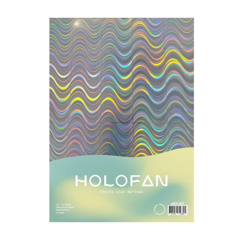 Papel Holofan Holográfico Autoadhesivo Olas Marinas A4 20h ArtJet ...